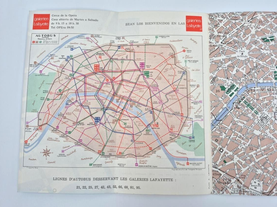 Vintage 1950's Galeries Lafayette Pres de L'Opera Paris France Brochure ...