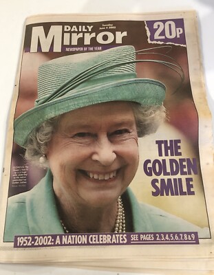 DAILY MIRROR NEWSPAPER TUESDAY JUNE 4 2002 THE GOLDEN SMILE SEE PHOTOS ...