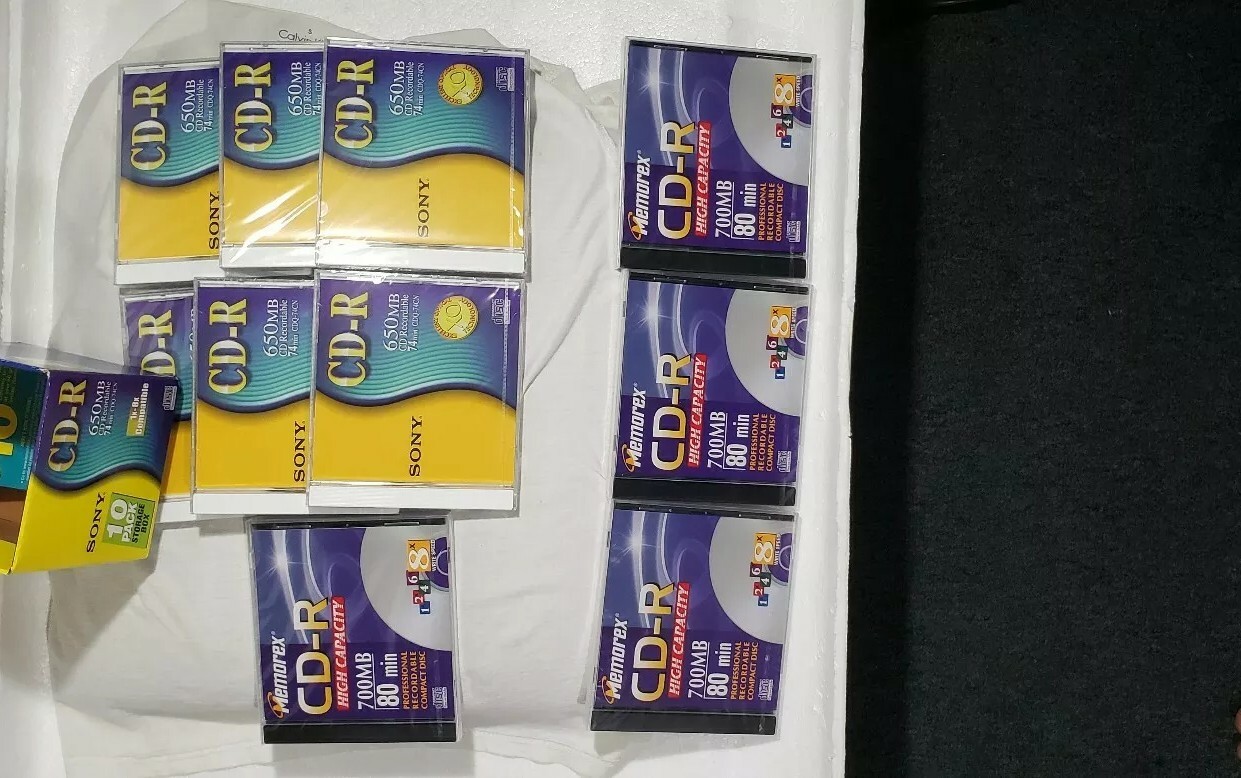 Lot of Sony 6 CD-r 650 MB and 4 Memorex CD-r 700 MB Recordable | eBay