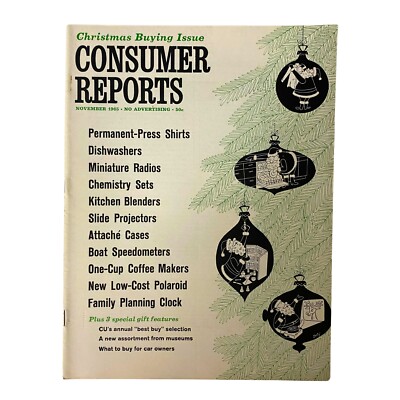 Consumer Reports Magazine November 1965 Christmas Buying Issue No Label ...