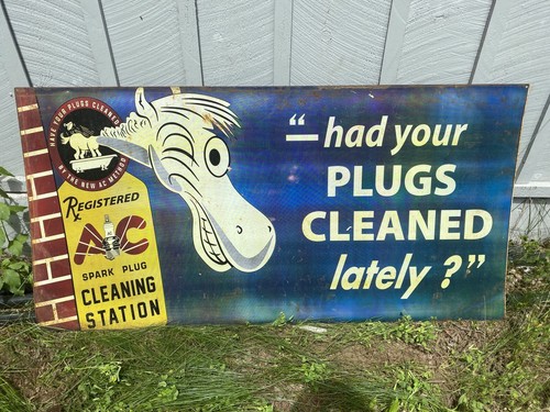 AC Spark plug Metal Sign Chevrolet Service Sign Chevy Parts Sign GM ...