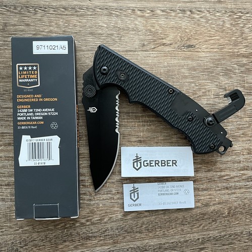 Gerber Hinderer rescue firefighter, paramedic knife/multi tool. Brand ...