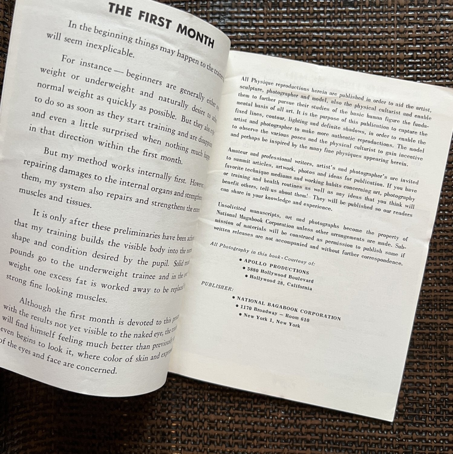 PHYSIQUE #1 (1960) APOLLO Posing Strap Gay Art Male Men Muscle Photos ...