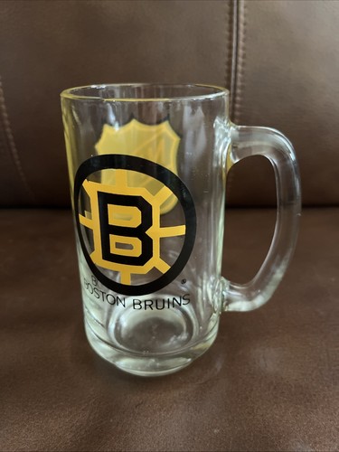 NHL BOSTON BRUINS HEAVY GLASS HANDLED BEER MUG | eBay