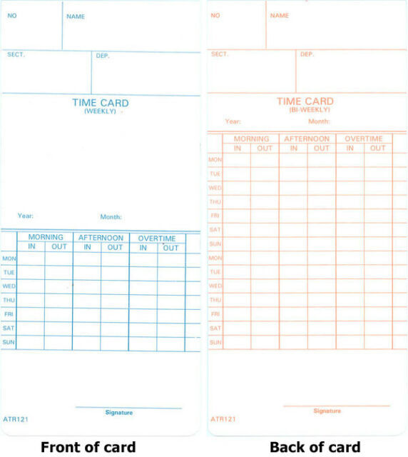 Acroprint ATR121 Time Cards - White for sale online | eBay