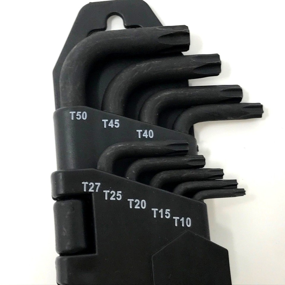 TORX 9 pieces 6 point* L Wrench Set Long Arm STAR key with tool holder ...