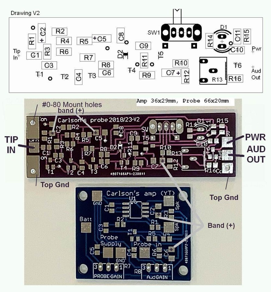 Carlson Super Probe MK2ASM More Parts Kit as Seen On YouTube 2 PCB Asm ...