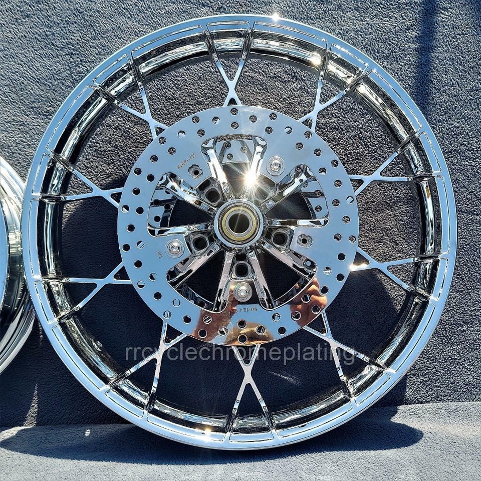 Harley Chrome Prodigy 21' F, 16" R Wheels Rotors 09-19 Street Glide ...