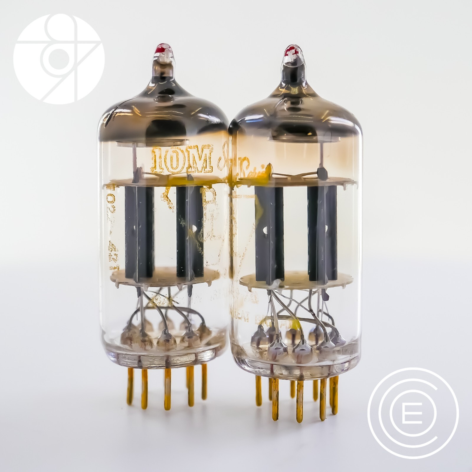 1 MATCHED PAIR NIB / TRUE NOS / MULLARD 12AX7 10M / GOLD PINS / RED ...