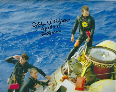 JOHN WOLFRAM NASA Recovery Team FROGMAN Signed REPRINT 8.5 x 11 Photo ...