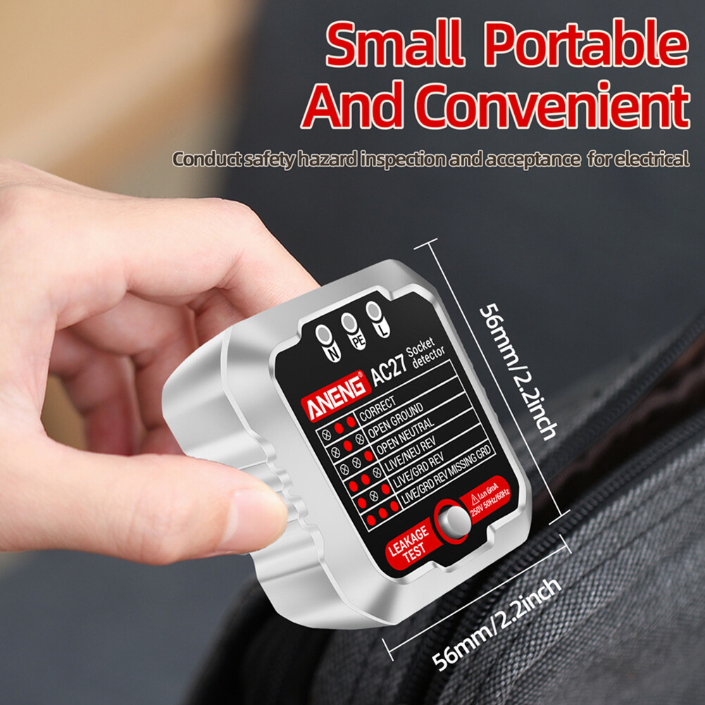 AC27 Power Socket Checker Voltage Detector Testing Instruments(US white ...