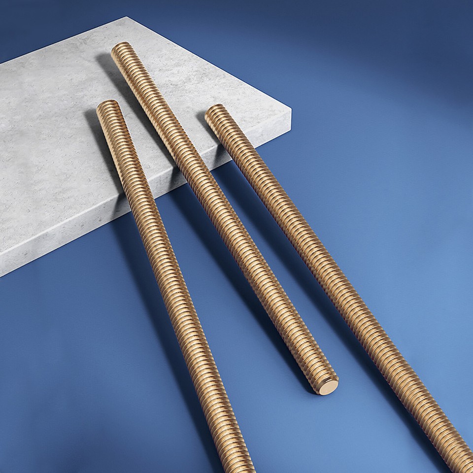 Solid Brass Threaded Thread Rod Bar Stud Studding Allthread M2-M20 ...