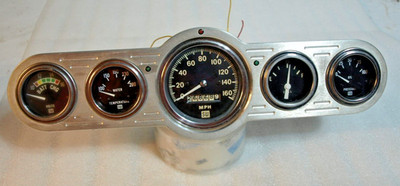 Aluminum HOT Rod, Rat Rod, Street Rod, SW gage set with high beam, turn ...