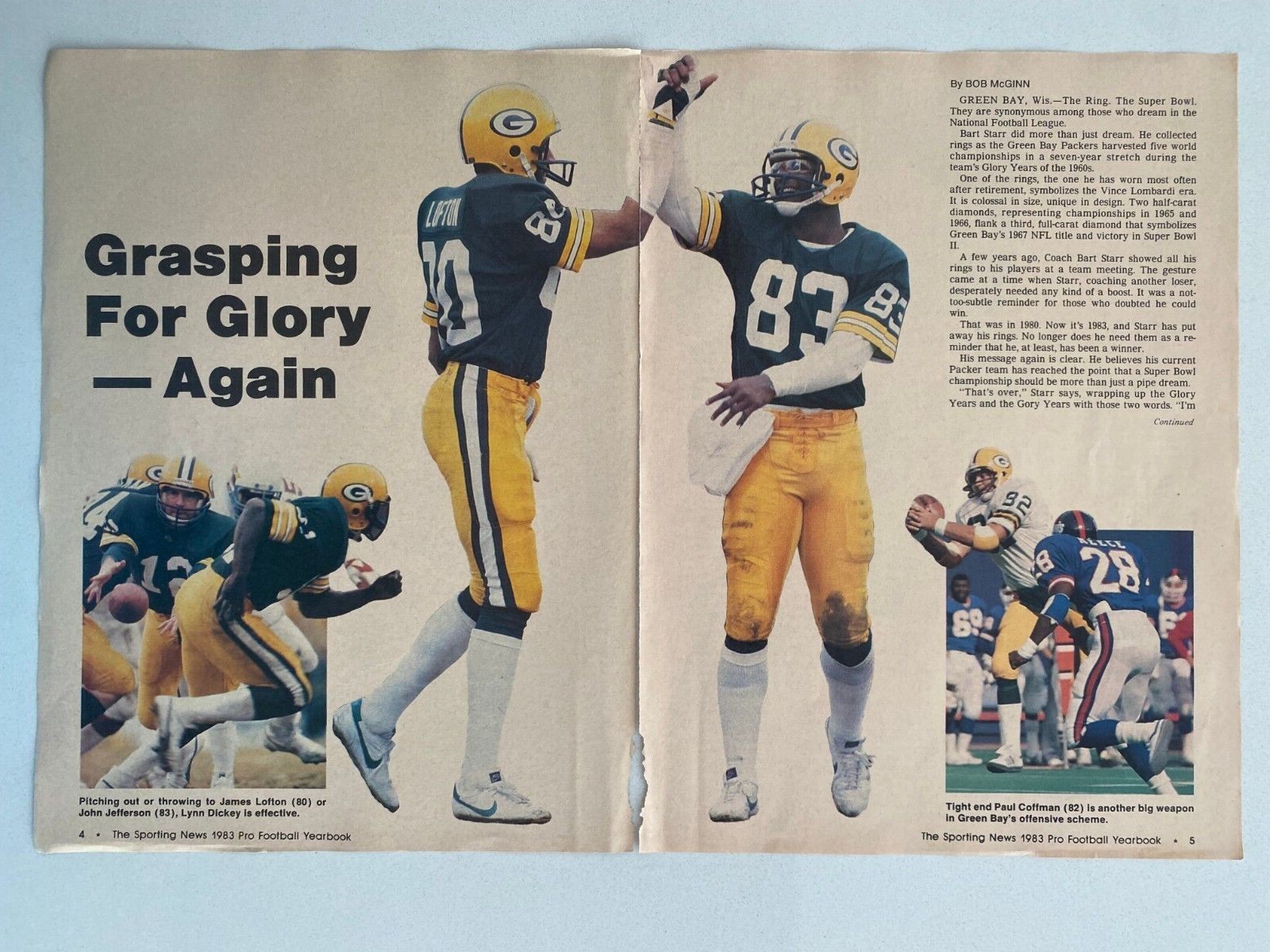 Green Bay Packers John Jefferson & James Lofton Vintage 1983 Magazine Photo | eBay