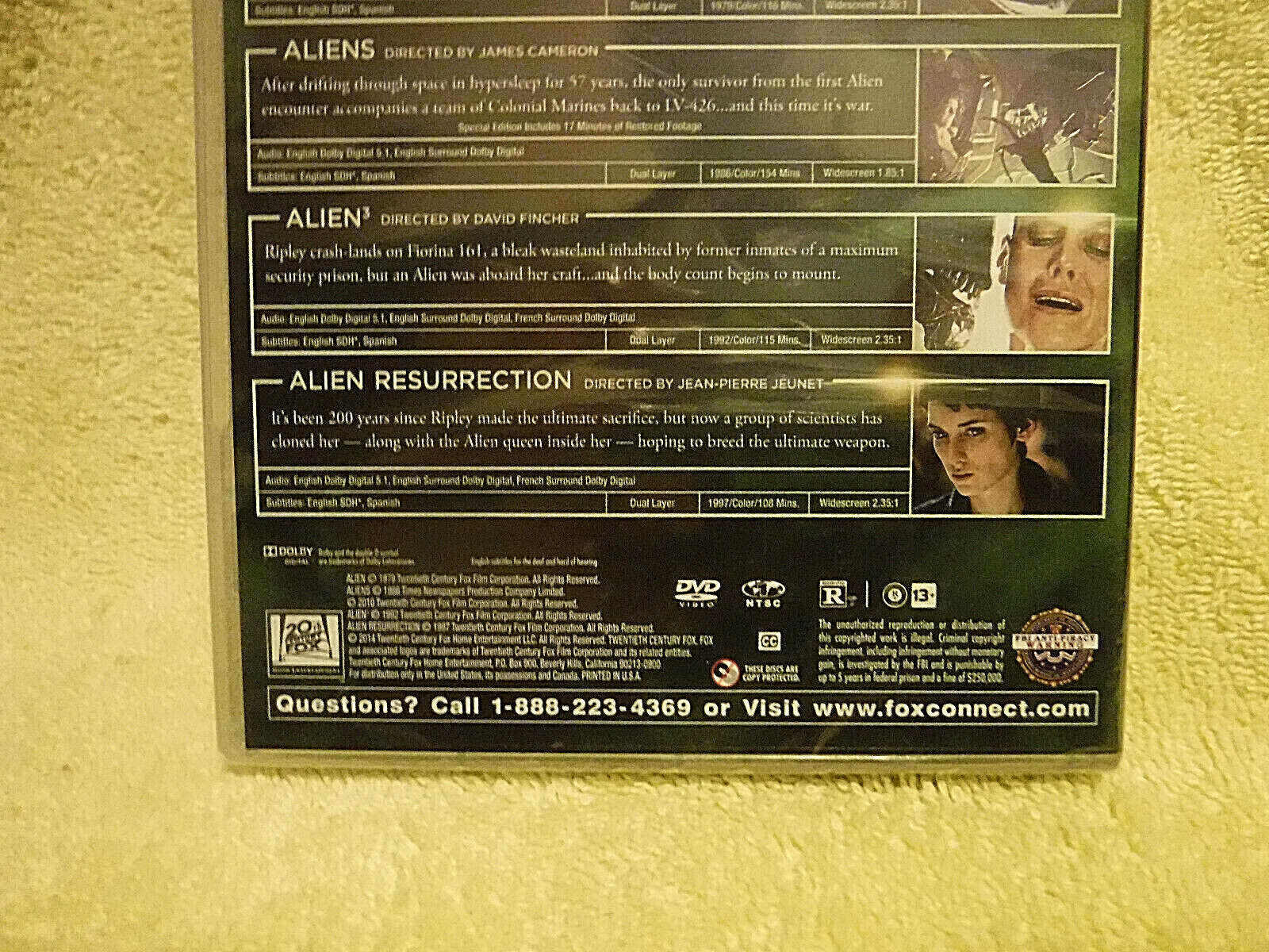 NEW/SEALED 4 DVD SET! ALIEN QUADRILOGY 4 FILM SCI-FI/HORROR SET! 493 ...