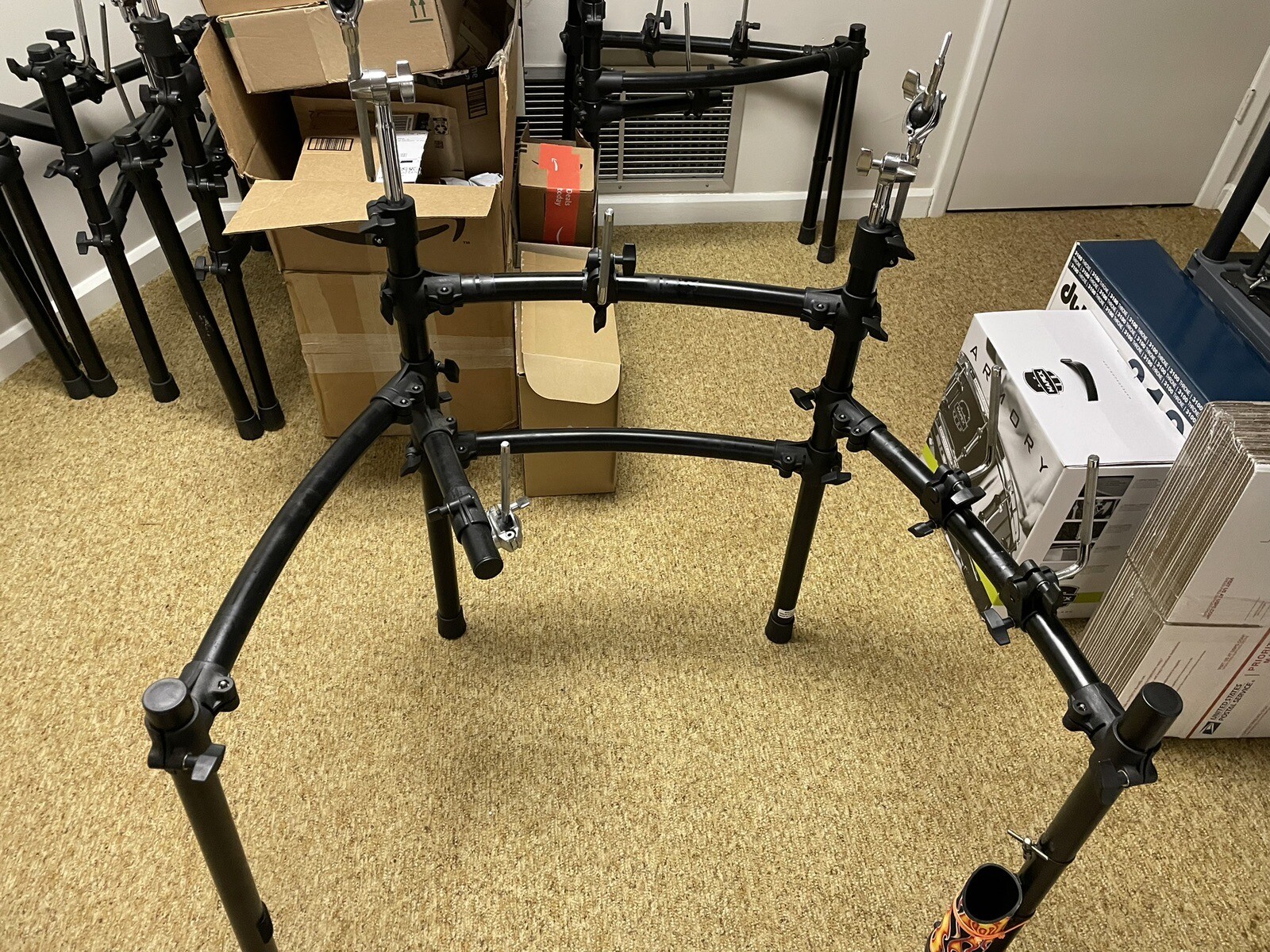 Roland MDS-9 V-Drum Rack Fully Loaded, 2 Cymbal Arms, 4 Pad Mounts ...