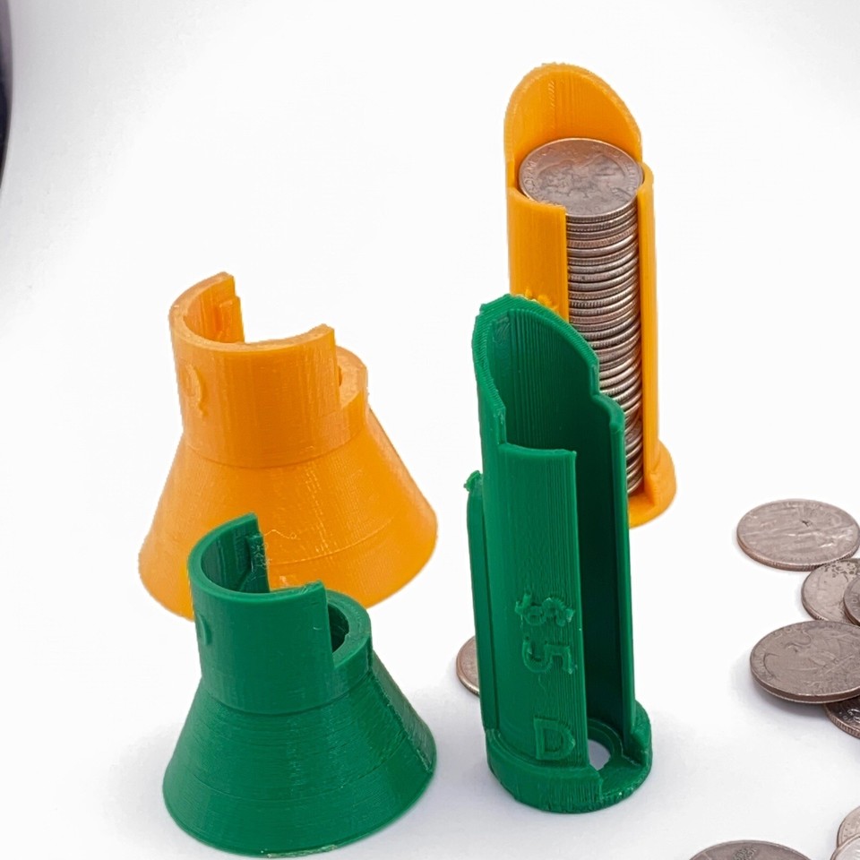 3D Printed Patented Design Coin Counter & FAST WRAP TUBES /With ...