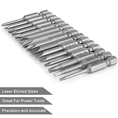 15 Piece Slotted Phillips Triangle Screwdriver Bit Set, 1/4 Inch Hex ...