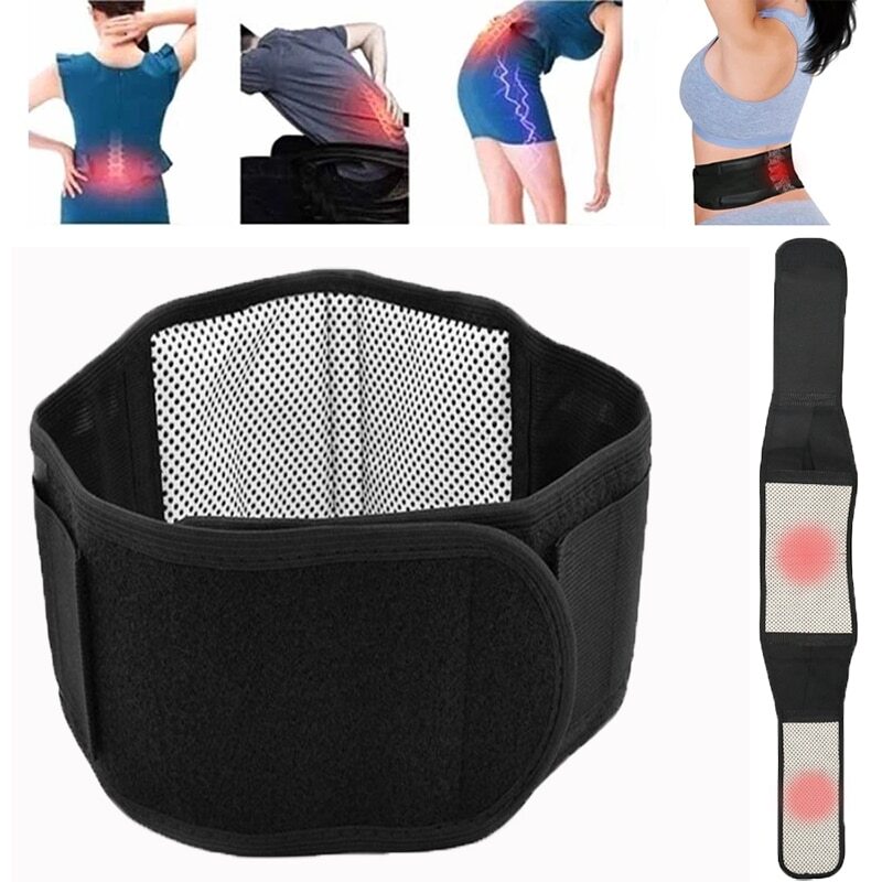 Magnetic Self Heating Back Support Brace Lumbar Lower Waist Belt Pain ...