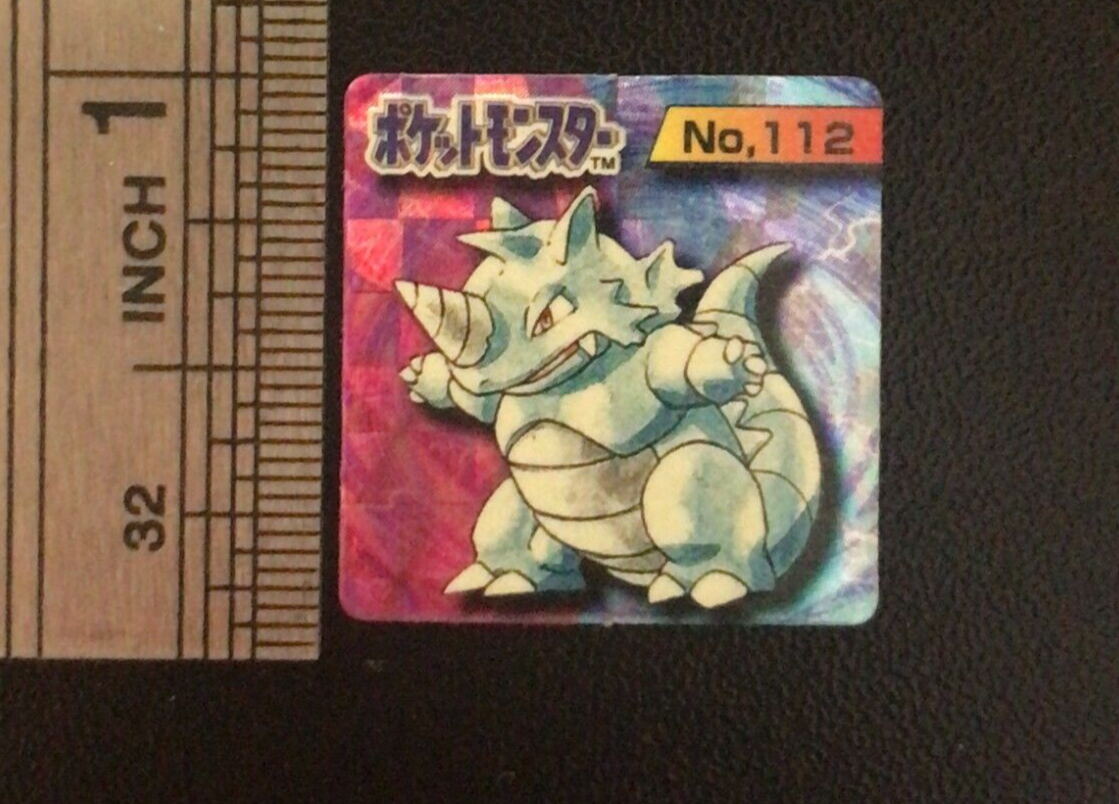 Rhydon Pokemon BANPRESTO sticker menko 1in rare NINTENDO Japan very ...