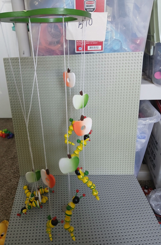 Vintage Hand-Painted wooden caterpillar apple Wind Chime | eBay