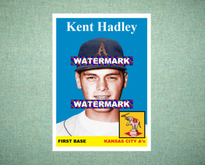 Kent Hadley Kansas City Athletics A's 1958 Style Custom Baseball Art ...