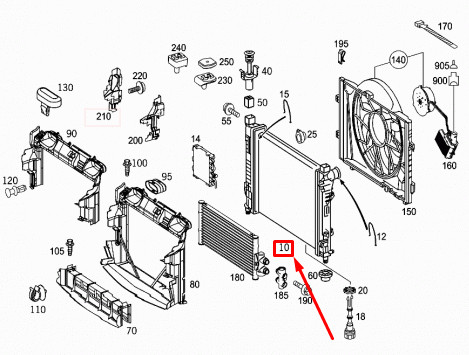 NEW MERCEDES-BENZ C W203 ENGINE COOLING RADIATOR A2035004803 OEM | eBay