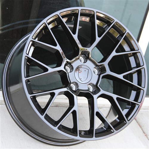 Set(4) 20x9.5/20x11 5x130 Staggered Black Wheels Rims Porsche Cayenne ...