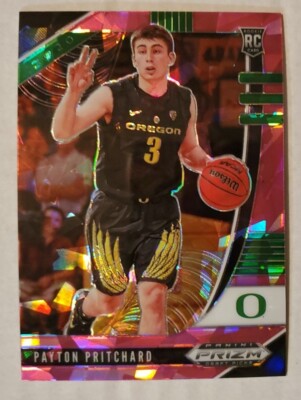 2020 Panini Prizm Draft Pick PAYTON PRITCHARD Rookie 36 Pink Cracked ...