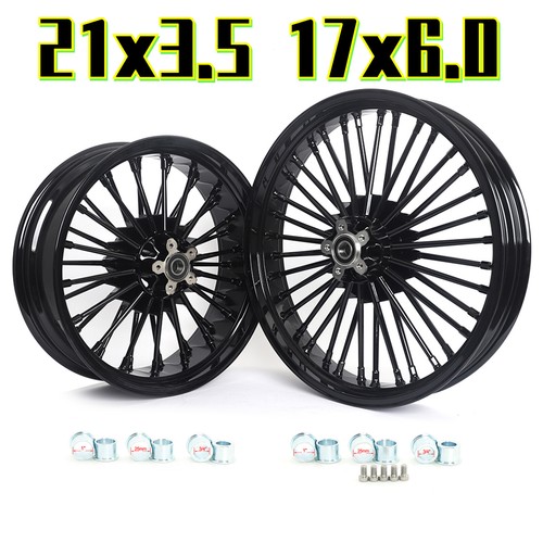 21X3.5 17X6.0 Fat Spoke Wheels Rim for Harley Dyna Fat Bob Softail Fat ...