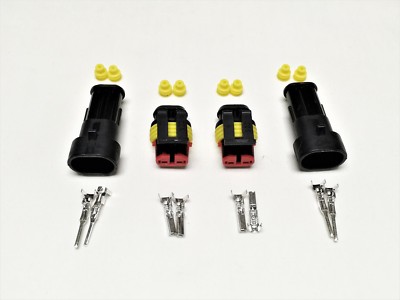 2 PIN Two Way WaterProof HEAVY DUTY Electrical Wire Connector Plug X2 ...