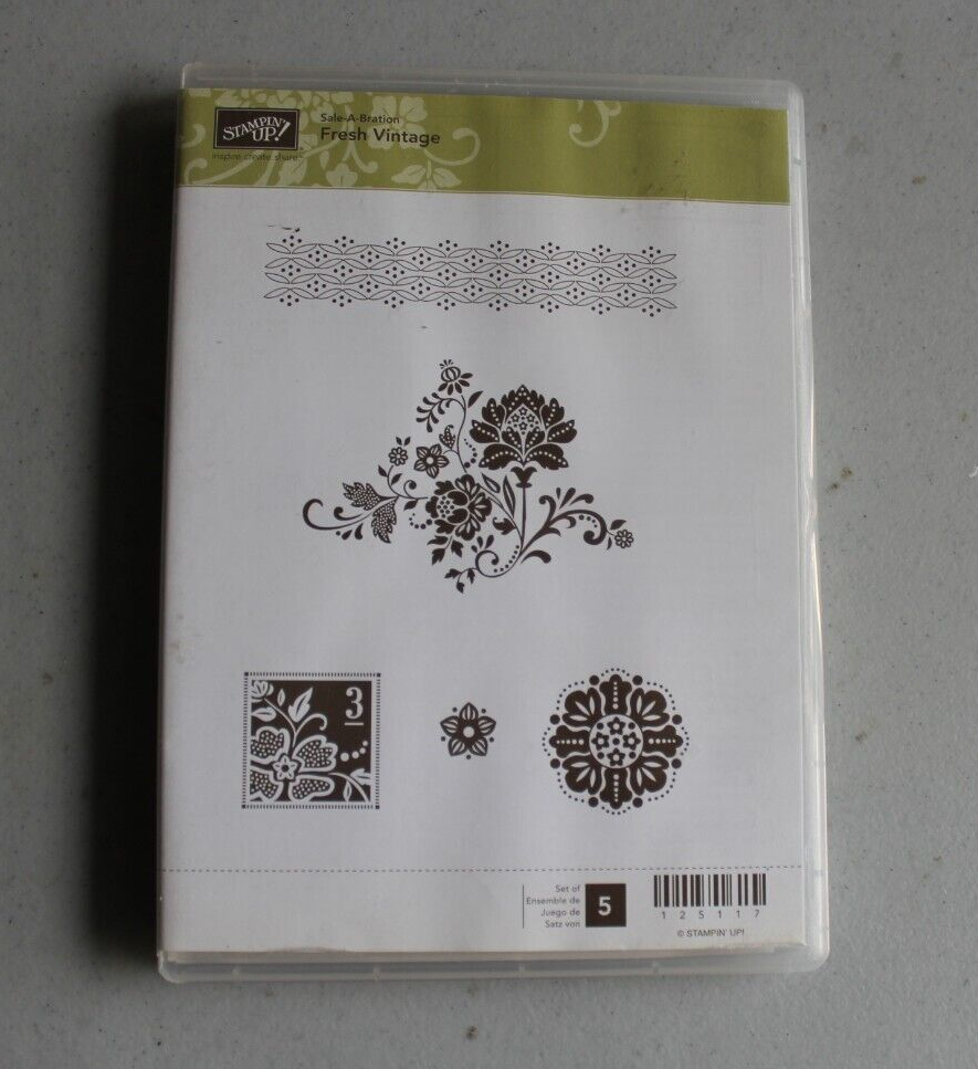 Stampin' Up! Fresh Vintage set of 5 stamps Retired Flowers Postage ...