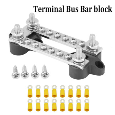 12 Point Terminal Bus Bar Junction Block Power Post Car Boat Ground ...