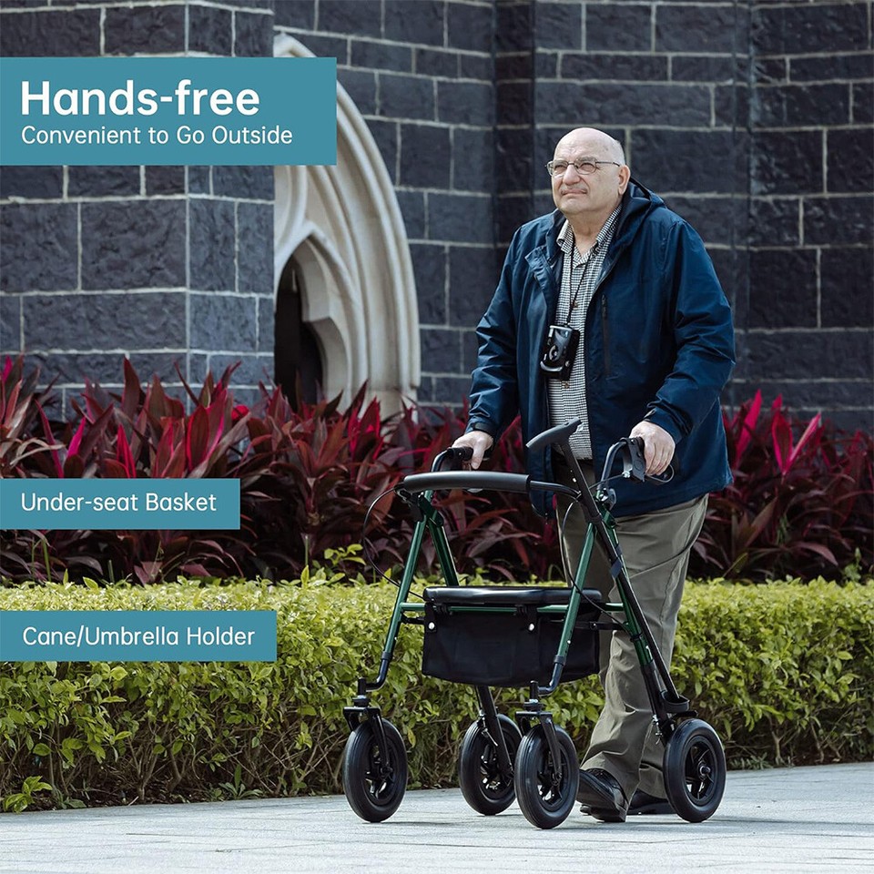 OEM ELENKER Rollator Walker 10" All-Terrain Strong Disc Brake for ...