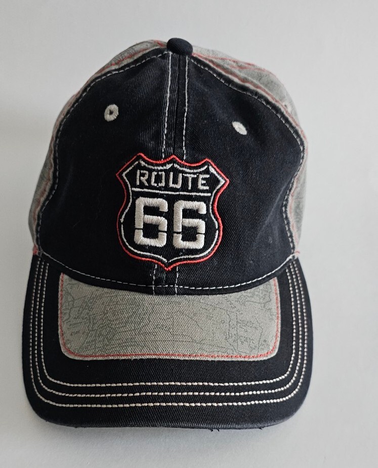 Route 66 Roadmap Design Cap Hat Open Road Strapback B… - Gem