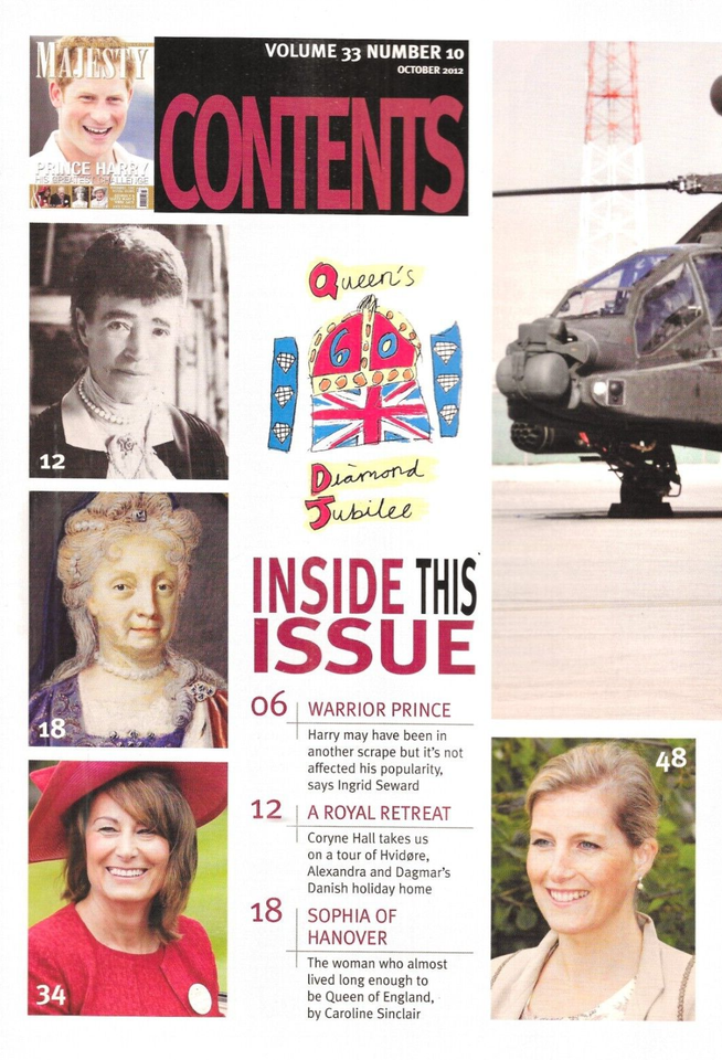 Majesty Magazine Prince Harry Queen Elizabeth Sophia of Hanover Coryne ...