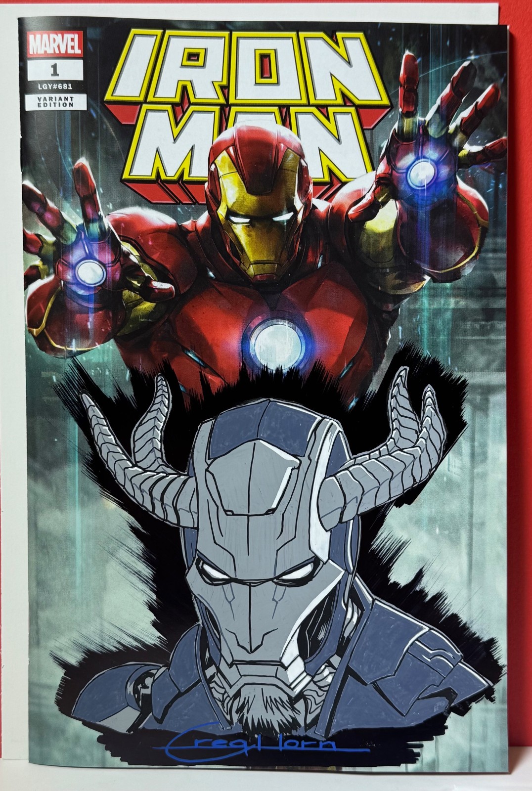 Iron Man #1 eBay Exclusive Remarked & Signed by Greg Horn w/ Iron Demon ...