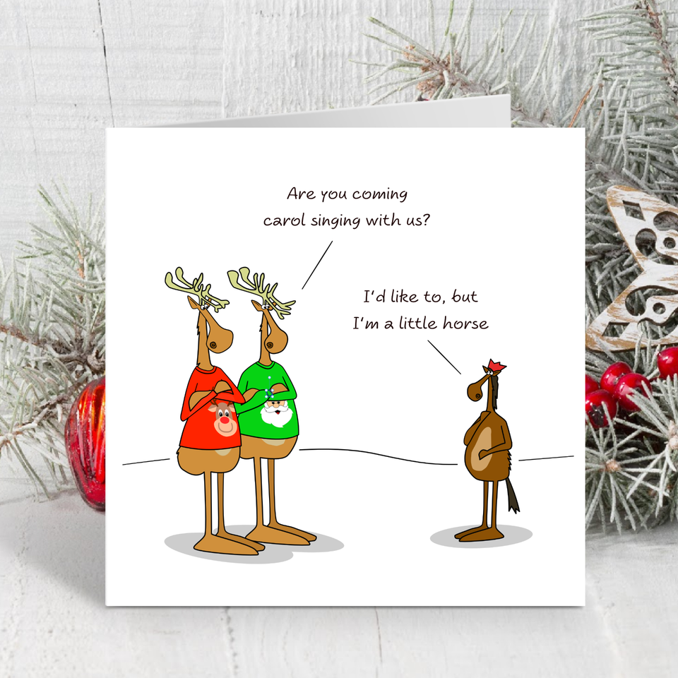 Funny Christmas Card Reindeer Horse Humorous Son Daughter Special ...