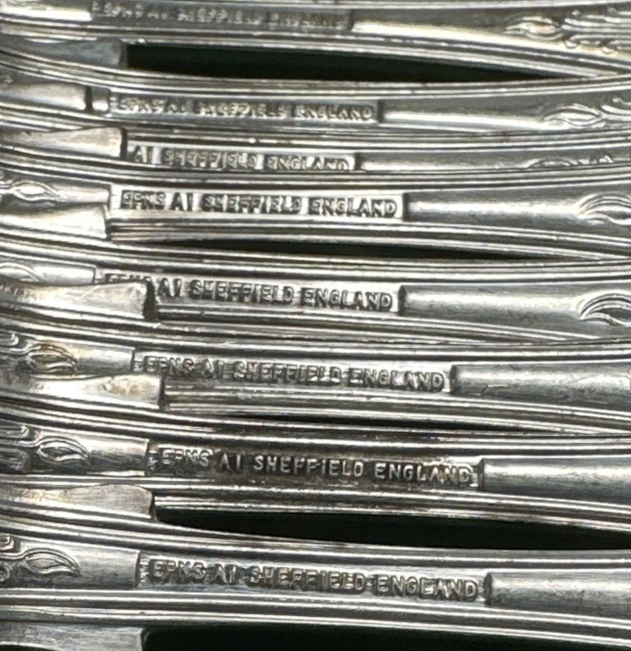 11 Pc KINGS Pattern 10 SALAD / DESSERT FORKS 1 DINNER KNIFE Sheffield ...