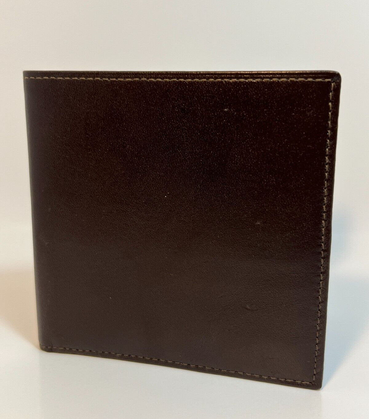 BOSCA Brown Leather Bifold Wallet w/ Photo Inserts - Gem