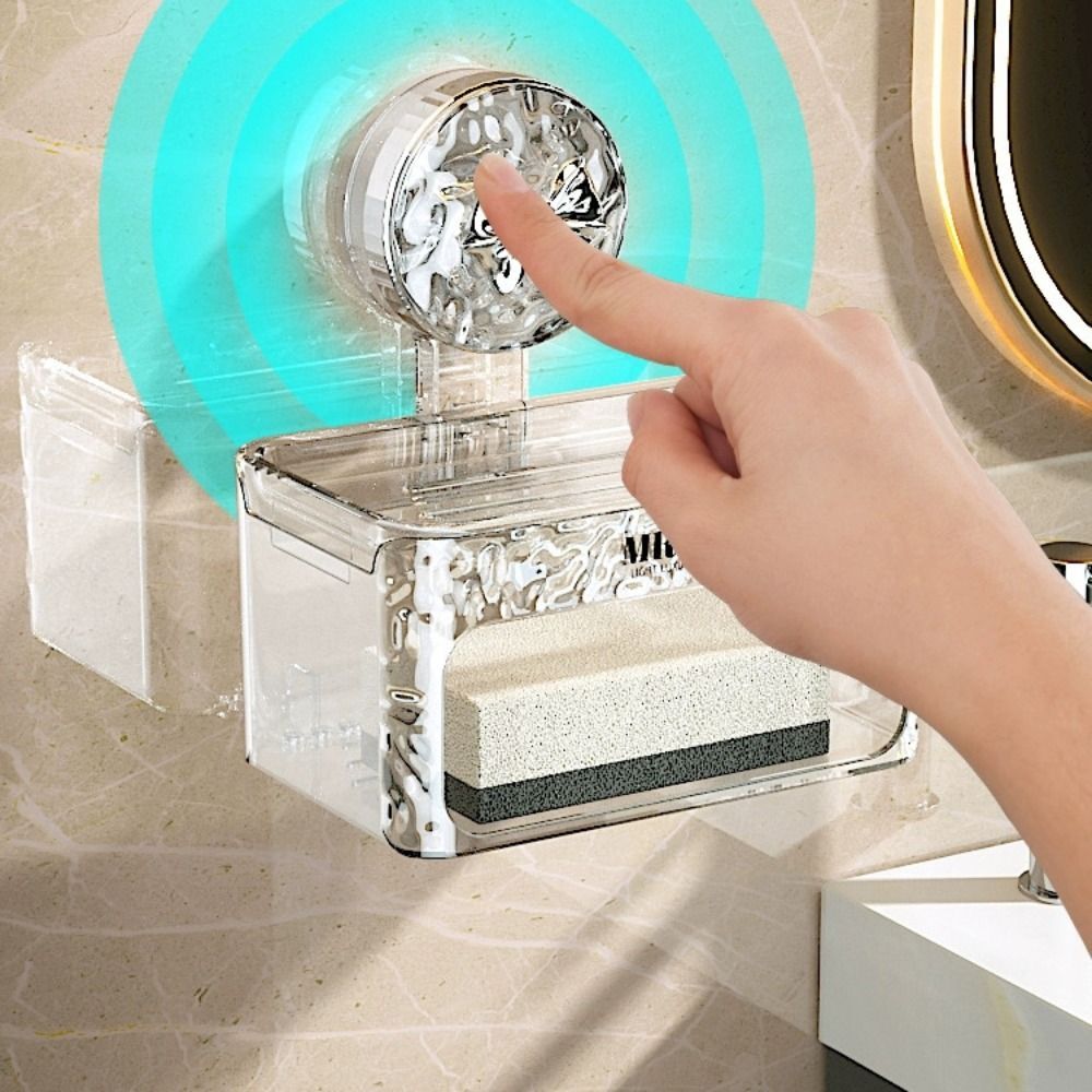 Wall Mounted Suction Cup Draining Soap Box with Suction Cup Bathroom ...