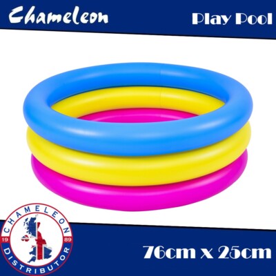 Inflatable Paddling Pool for Baby & Toddlers, 3 Ring Design, 76cm x ...