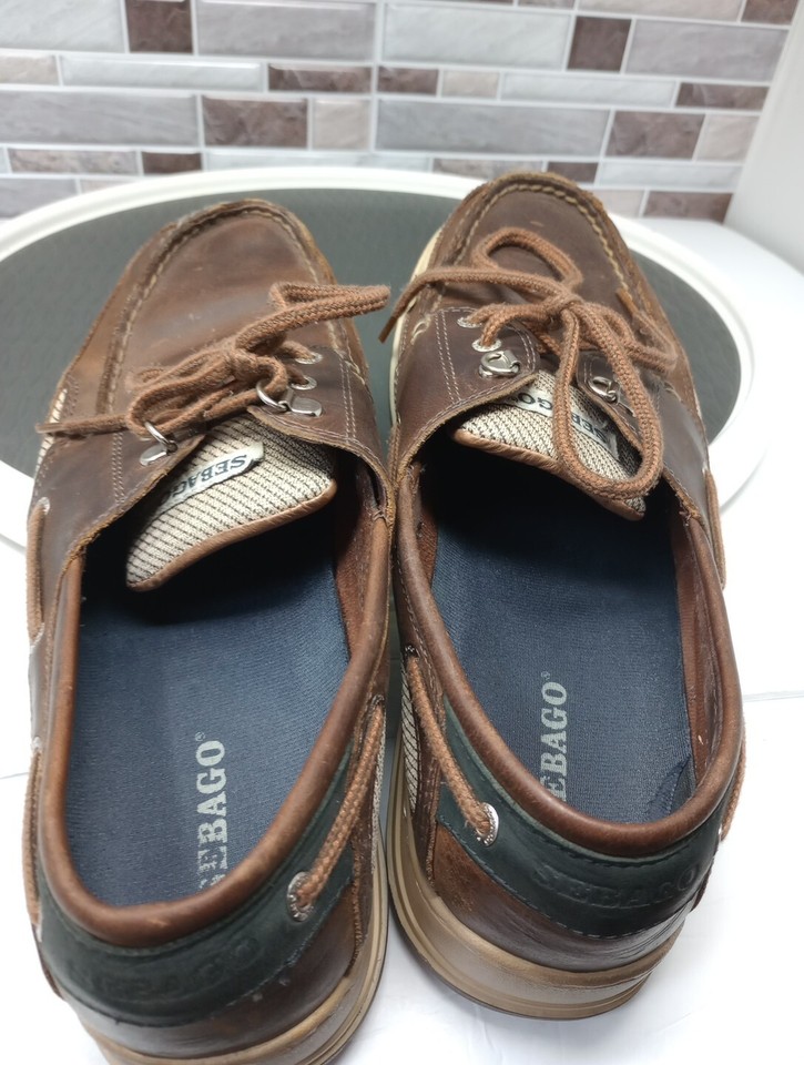 Sebago Clovehitch II Boat Shoes Men's 9.5M Walnut Brown Leather Marine ...