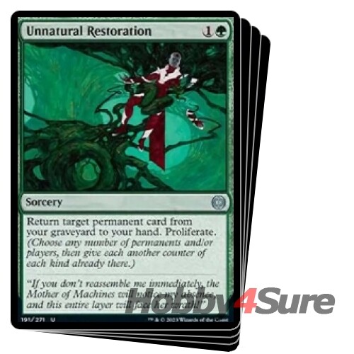 Unnatural Restoration X4 M/NM Magic: The Gathering MTG Phyrexia: All ...