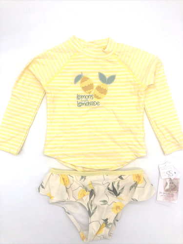 Jessica Simpson Swimsuit Baby Girls Rash Guard 2-PC Yellow Lemon 18M ...