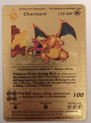 Charizard Gold Foil Pokémon Card 102 HP N/mint Fresh out of the box in ...