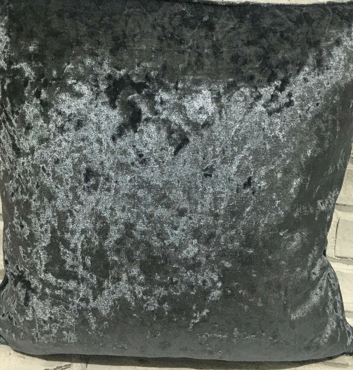 Ritz Crushed Velvet In Grey Silver Fabric Cushion Cover