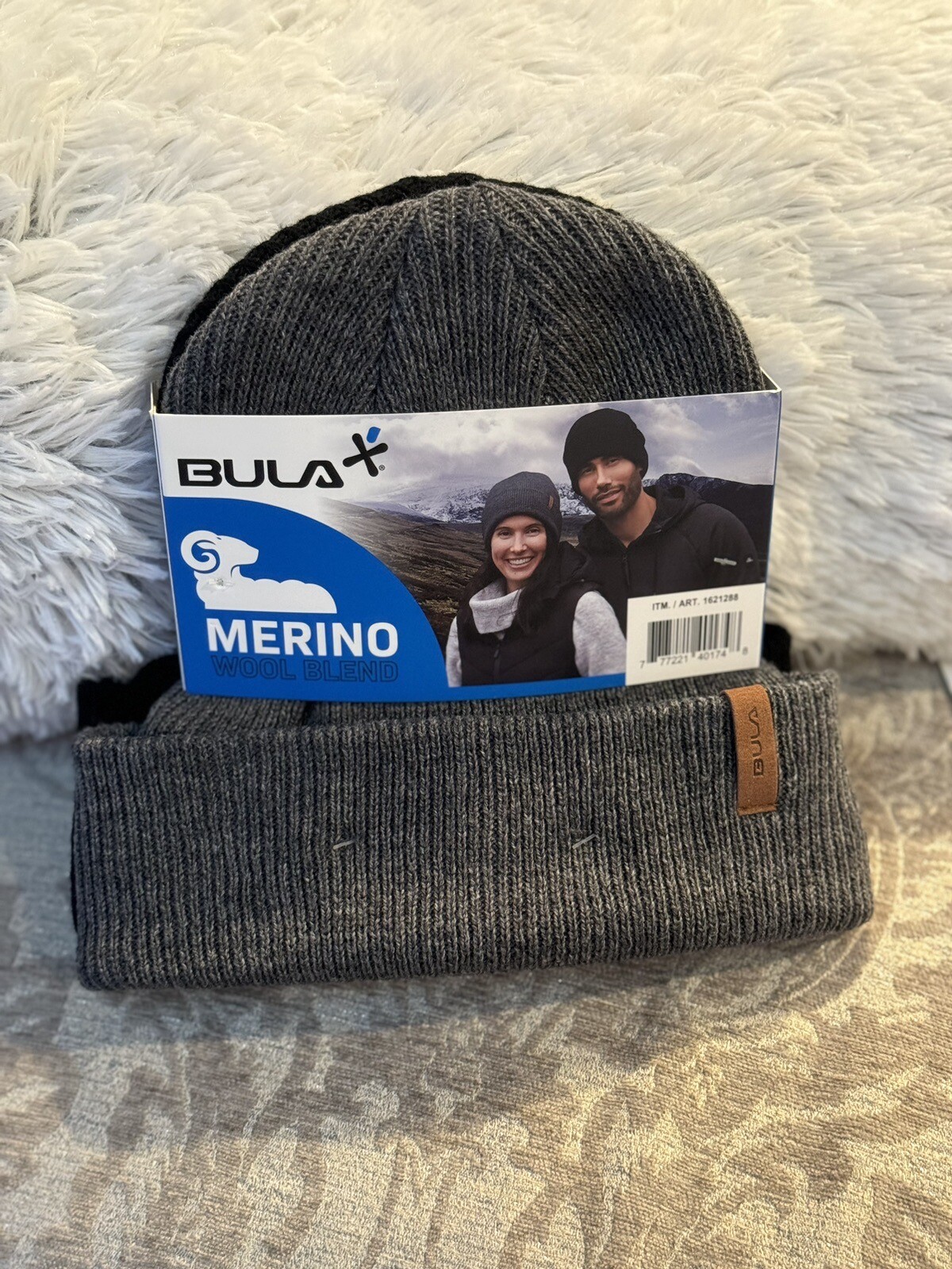 BULA Hat/Beanie Merino Wool Blend Adult Unsex One Size Grey & Black 2 ...
