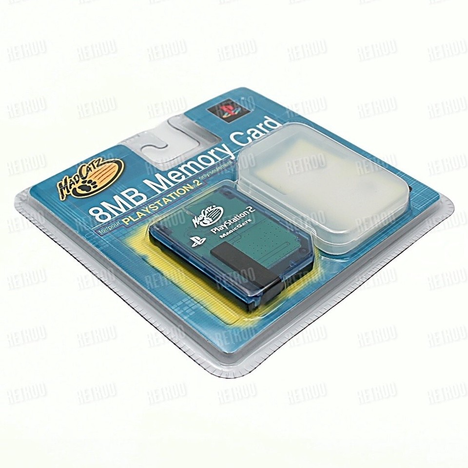 MadCatz Playstation2 8MB Memory Card Clear Blue PS2 Retro Gaming SLEH ...