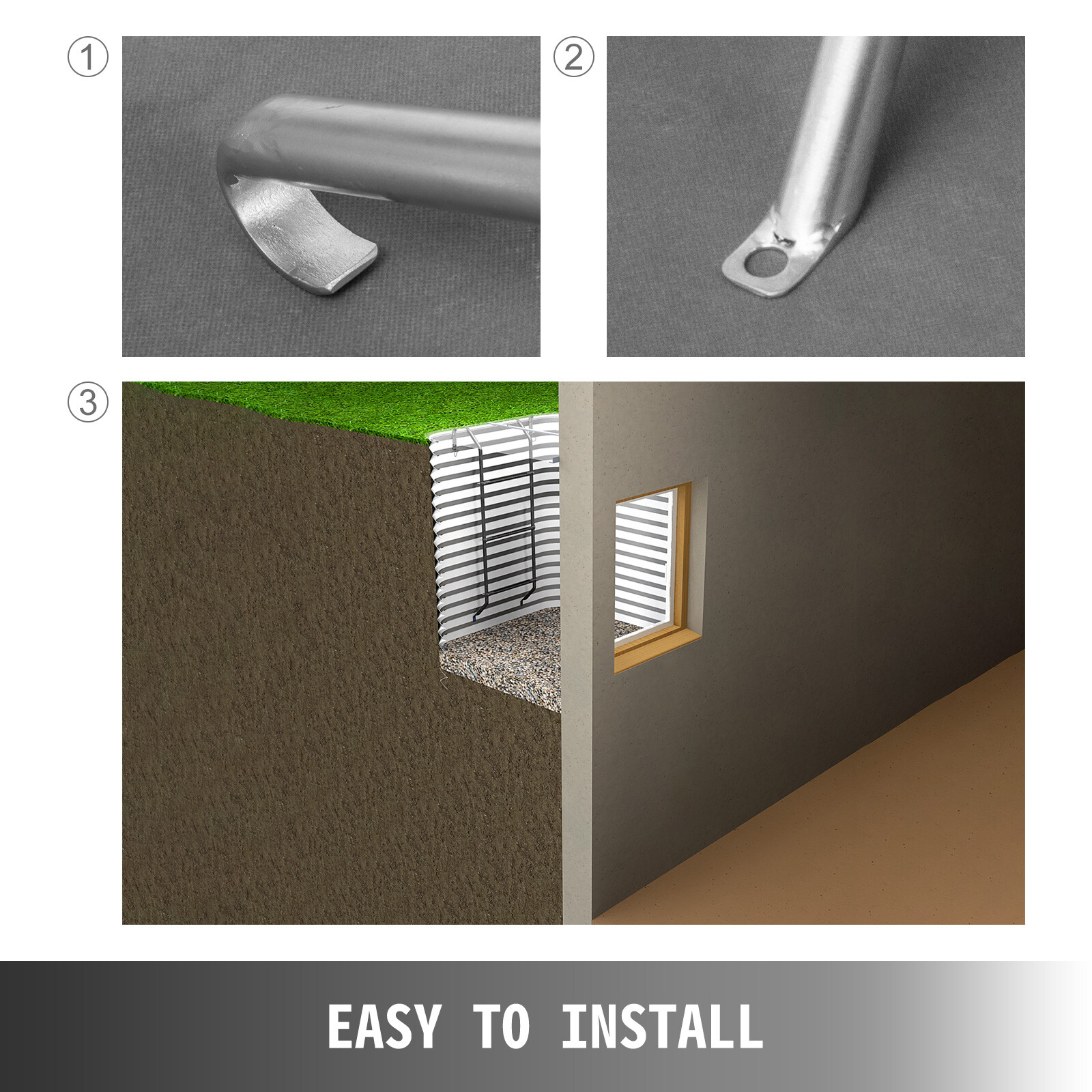 Fire Escape Ladder 3 Steps Basement Egress Loft Window Well Attic Part ...